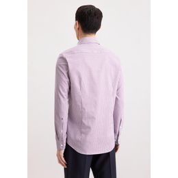 Seidensticker Herren Businesshemd "Schwarze Rose"lila, Gr. 38, kariert, 100% Baumwolle, Hemden, Slim 1/1 Covered-Button-Down-Kragen Karo