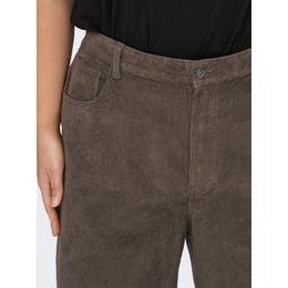Only CARMAKOMA Damen Cordhose "CARHOPE GLOBAL EX HW WIDE CORD PNT NOOS", braun, Gr. 44, unifarben, Cord, Obermaterial: 98% Baumwolle, 2% Elasthan,