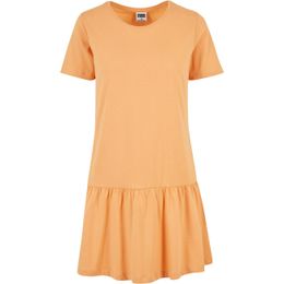 Urban Classics Damen Shirtkleid "Urban Classics Damen Ladies Valance Tee Dress"paleorange, Gr. L, unifarben, 100% Baumwolle, Kleider