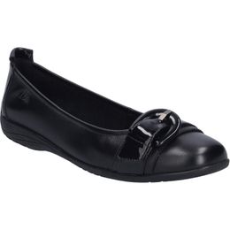 Josef Seibel Damen Ballerina "Fenja 23, black-black", Gr. 38, schwarz, Obermaterial: 100% Rindsleder Leather cow., Schuhe