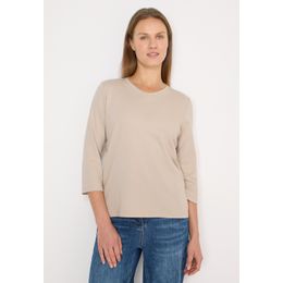 Cecil Damen Langarmshirtgrain beige, Gr. XXL, unifarben, Web, 100% Baumwolle, Shirts, aus reiner Baumwolle