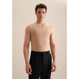 Seidensticker Herren Pullunder "Schwarze Rose", beige, Gr. M, unifarben, 95% Baumwolle 5% Elastan, Pullover, Ohne Arm V-Neck Uni