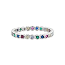 Bruno Banani Damen Fingerring "Schmuck Geschenk Silber 925 Damenring Memoire Regenbogen", 56, Silber 925 (Sterlingsilber), 2,3mm, bunt, Silber 925