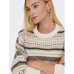 Only Damen Strickpullover "ONLARIANNE L/S PULLOVER KNT NOOS", bunt, Gr. XL, gestreift, Strick, Obermaterial: 96% Polyester, 4% Elasthan, Pullover