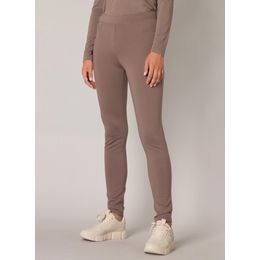 Base Level Damen Treggings, grau, Gr. 44, unifarben, Web, Obermaterial: 65% Viskose, 30% Nylon, 5% Elasthan, Hosen, mit elastischem Bund und Viskose