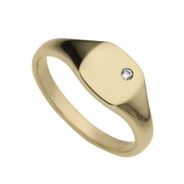 Firetti Damen Diamantring "Schmuck Geschenk Gold 333 Damenring Goldring Siegelring Diamant", 16, 0,02 P2 = erkennbare Einschl&uuml;sse, Diamanten Gelbgold