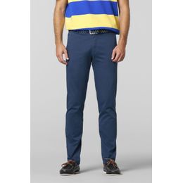 MEYER Herren Chinos "BONN Art.1-5063", blau, Gr. 26, unifarben, 97% Baumwolle, 3% Elasthan, Hosen, mit buntgewebtem Innenfutter