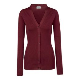 John Smedley 30-Gauge-Rippstrickjacke, 38 - Rot, aus Wolle