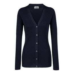 John Smedley 30-Gauge-Rippstrickjacke, 40 - Navy, aus Wolle