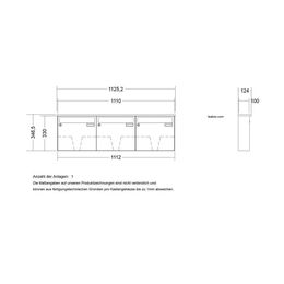 LEABOX 3er Aufputzbriefkastenanlage in Edelstahl - LEA3