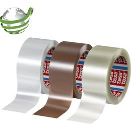 Tesa PET-Packband Tesa&reg; 60416, 55 % recycelt, leise abrollbar, VE 6 Rollen, transparent, Band-LxB 100 m x 50 mm