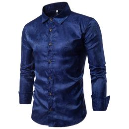 YOUTHUP Button Up Shirt male Blue size S