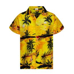 King Kameha Button Up Shirt 'Surf' boy Yellow size 146/164