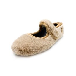 THIES Riemchenballerina 'THIES 1856 Rec Fur Ballerina' Damen Gr&ouml;&szlig;e 38 beige