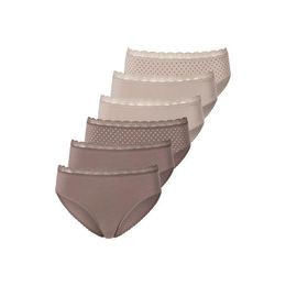 VIVANCE BY LASCANA Jazz-Pants Slips mehrfarbig Gr. 44/46 f&uuml;r Damen. Mit Spitzenkante. Nachhaltig.