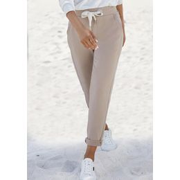 ELBSAND Sweathose 'Brinja' taupe Gr. S (36) f&uuml;r Damen. Mit Logodruck. Figurumspielend. Nachhaltig.