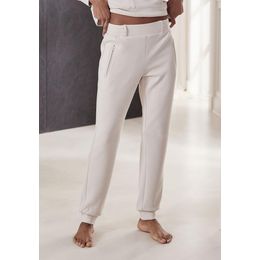 French Connection Sweathose beige Gr. 40/42 f&uuml;r Damen. Mit Logodruck. Bequem. Nachhaltig.