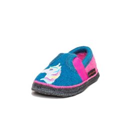 Kitz-Pichler Slippers 'Walkpantoffel Bobby Appl. Einhorn' girl Blue size 20