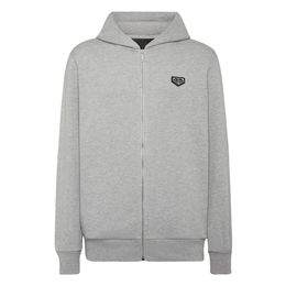 Philipp Plein Zip-Up Hoodie 'Iconic' male Grey size XS