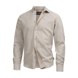 INDICODE JEANS Hemd 'Theon' Herren Gr&ouml;&szlig;e L khaki / wei&szlig;