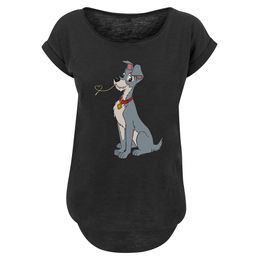 F4NT4STIC T-Shirt 'Disney Lady And The Tramp Spaghetti Heart' Damen Gr&ouml;&szlig;e M grau / basaltgrau / rot / schwarz