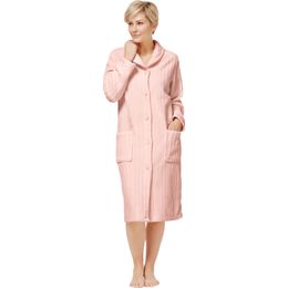 Comtessa Damen Morgenmantel mit Streifen-Struktur apricot, Gr&ouml;&szlig;e 40/42