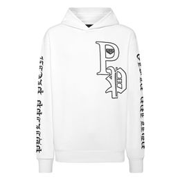 Philipp Plein Sweatshirt 'Gothic Plein' male White size 5XL