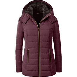 CR&Eacute;ATION L Damen Steppjacke mit Teddy-Fleece innen burgund Gr&ouml;&szlig;e 38
