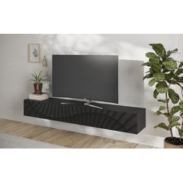 TV-Board OTTO HOME "Snake, Schwebe-Lowboard, TV-Schrank, Media-Board, Breite 210 cm", schwarz (anthrazit mit siebdruck), B:210cm H:28cm T:30cm, Sideboards, TV-Board, mit Siebdruck-Front, 1 Klappe, wandh&auml;ngend, stilvoll & funktional