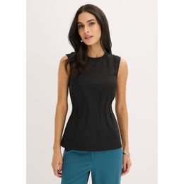 bonprix Top aus Bengalin, schwarz