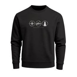 Neverless Sweatshirt 'Outdoor Kompass' Herren Gr&ouml;&szlig;e XL schwarz