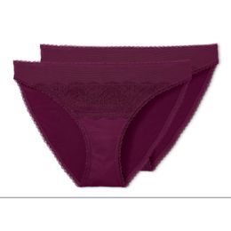 Tchibo - 2 Slips - Damen - Gr. M - bordeaux