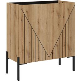 Kommode Home Affaire "SNETT, H&ouml;he: 91cm, mit Metall-Stabf&uuml;&szlig;en, 2 T&uuml;ren, 2 Einlegeb&ouml;den", evoke oak nachbildung, B:82cm H:91cm T:40cm, FSC-zertifizierter Holzwerkstoff, Sideboards, Kommode, Anrichte, Sideboard, Schrank, Board, Highboard