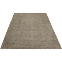 Teppich OTTO HOME "Santos", grau (taupe), B:160cm H:27mm L:230cm, Polyester, Teppiche, Teppich, Uni-Farben, sehr weicher Flor, fu&szlig;warm