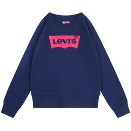 Sweatshirt LEVI'S KIDS "KET ITEM LOGO CREW", M&auml;dchen, Gr. 6M68, blau (medieval blau), Sweatware, Obermaterial: 60% Baumwolle, 40% Polyester, bedruckt, regular fit normal, Rundhals, Rippb&uuml;ndchen, Sweatshirts Sweatshirt, for GIRLS