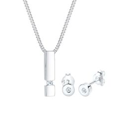 Elli DIAMONDS Schmuckset 'Geo, Rechteck' Damen Gr&ouml;&szlig;e 45 silber