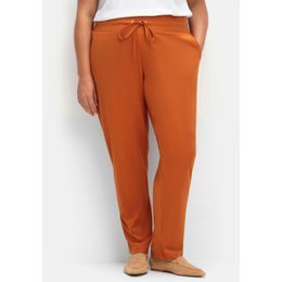sheego Gro&szlig;e Gr&ouml;&szlig;en Schlupfhose in Stretch-Qualit&auml;t, cognac, Gr&ouml;&szlig;e 46 - Damen