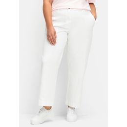 sheego Gro&szlig;e Gr&ouml;&szlig;en Culotte mit aufgesetzten Taschen hinten, wei&szlig;, Gr&ouml;&szlig;e 24 - Damen