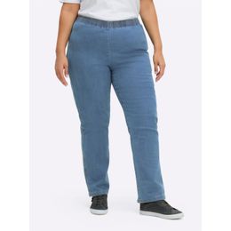sheego Gro&szlig;e Gr&ouml;&szlig;en Stretch-Jeans mit Rundum-Dehnbund, blue-bleached, Gr&ouml;&szlig;e 25 - Damen