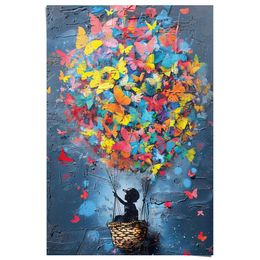 Poster Reinders "Balloon Kid", bunt (farbe bild(er): mehrfarbig), B:61cm H:91,5cm T:0,1cm, Bilder, Poster, Wohnzimmer - Mehrfarbig - 150 gr. Papier - Street Art - 61x91,5 cm