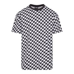 Langarmhemd Urban Classics "Urban Classics Herren Oversized Check Tee", Herren, Gr. 5XL, US-Gr&ouml;&szlig;en, schwarzcheck, 100% Baumwolle, normal, Rundhals, Hemden