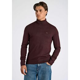 Rollkragenpullover LINDBERGH "LINDBERGH Rollkragenpull", Herren, Gr. M, schwarz cherry mel, Obermaterial: 80% Viskose, 20% Nylon, hoch geschlossener Ausschnitt, Pullover Rollkragenpullover