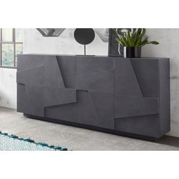 Sideboard Home Affaire "PING", grau (zement), B:162,5cm H:86cm, Sideboards, Sideboard, Breite 162,5 cm