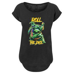 F4NT4STIC T-Shirt 'The Nightmare Before Christmas Oogie Boogie Roll The Dice' Damen Gr&ouml;&szlig;e 4XL blau / gelb / gr&uuml;n / schwarz