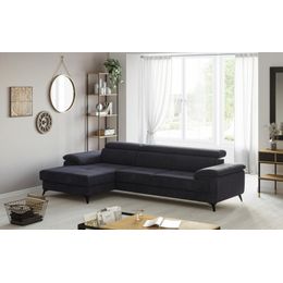 Ecksofa COTTA, B:300cm H:80cm T:169cmcharcoal, 95% Polyester (PES) 5%Polyamid (PA), Wohnzimmer, Sofas, "Astra L-Form, Breite 300 cm", inkl.