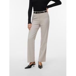 V&eacute;ro Moda Anzughose VERO MODA "VMZAMIRA BESTIE MW STRAIGHT PANT NOOS", Damen, Gr. L, L&auml;nge 30, light grau melange, Web, Obermaterial: 94% Polyester, 4% Viskose, 2% Elasthan, unifarben, normal, Hosen Anzughose