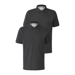 Poloshirt s.Oliver, Herren, Gr. S, grau, Piqu&eacute;, Obermaterial: 100% Baumwolle, unifarben, regular fit taillenbedeckt, ohne Ausschnitt, Shirts Poloshirt, mit Logo Stickerei