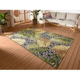 Outdoorteppich Hanse Home "Diamonds and Leaves", bunt, B:80cm H:3mm L:165cm, Polyester, Polypropylen (PP), Teppiche, Outdoorteppich, In-& Outdoor, Teppich, Wetterfest, Balkon, Garten, Wohnzimmer, Floral