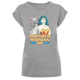 F4NT4STIC T-Shirt 'DC Comics Superhelden Wonder Woman Posing' Damen Gr&ouml;&szlig;e 5XL graumeliert / mischfarben