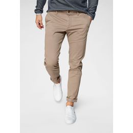 Jack & Jones Chinohose JACK & JONES "JJIMARCO mit Badge und hohem Tragekomfort", Herren, Gr. 29, L&auml;nge 30, beige, Obermaterial: 98% Baumwolle, 2% Elasthan, schmal lang, Hosen Chinohose, unifarben, modisch, slim fit, Baumwollmischung